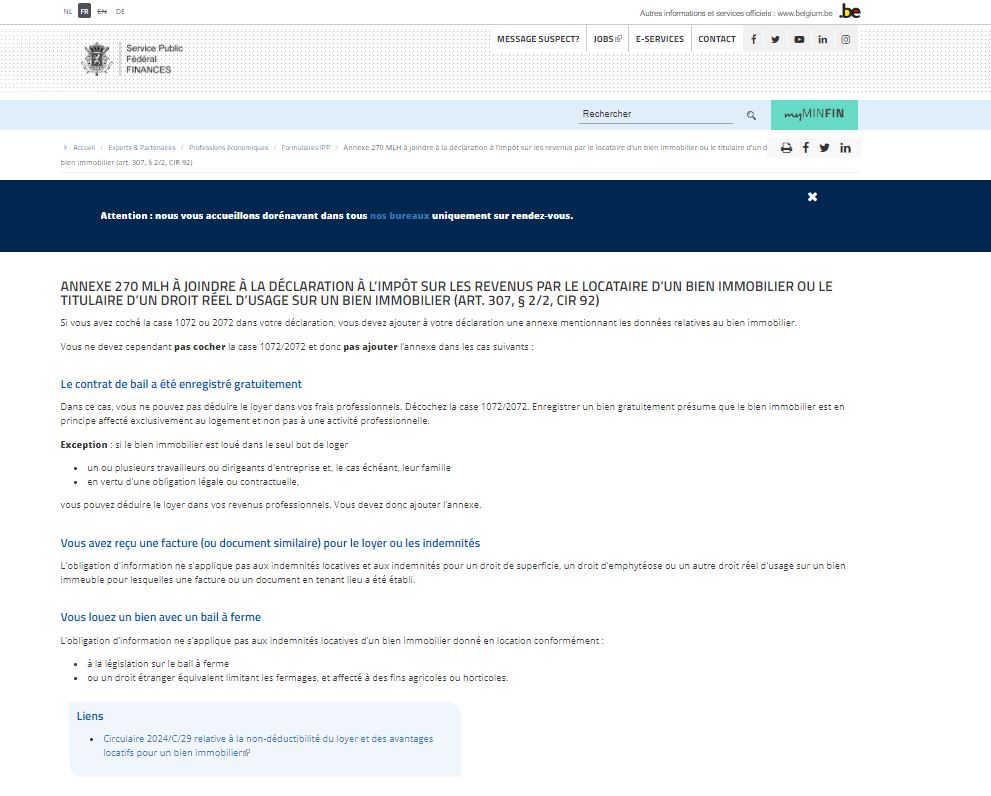 Annexe 270 MLH : qui doit et comment la remplir - Cofisk